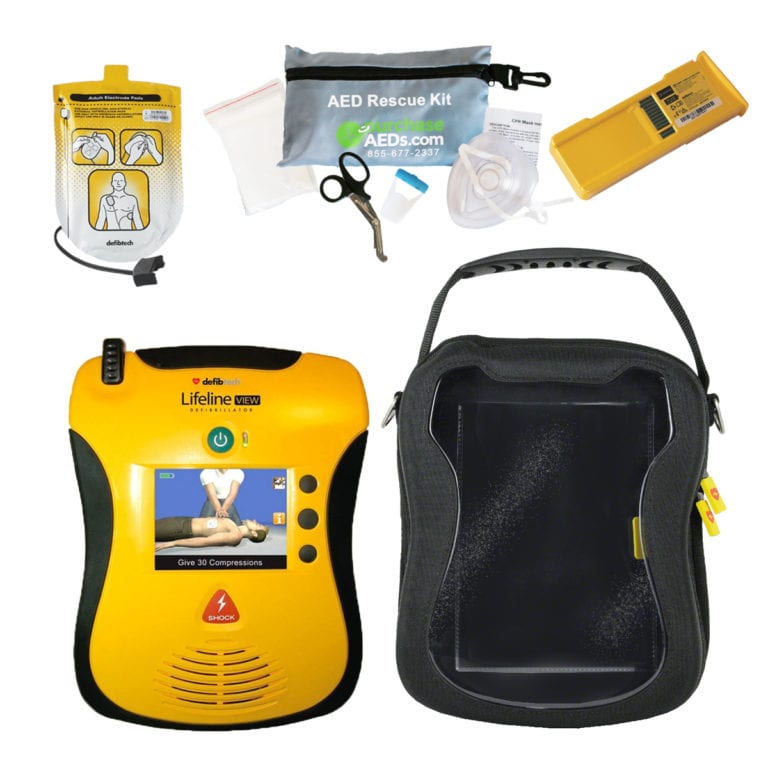 Defibtech Lifeline VIEW AED Portable Bundle - AED One-Stop Shop