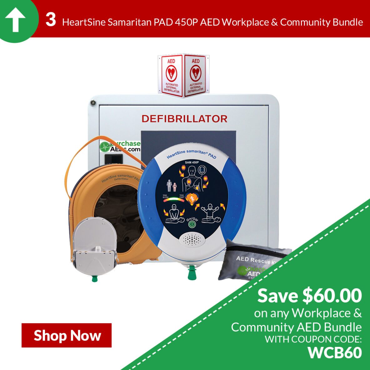 HeartSine Samaritan PAD 450P AED Portable Bundle - AED One-Stop Shop